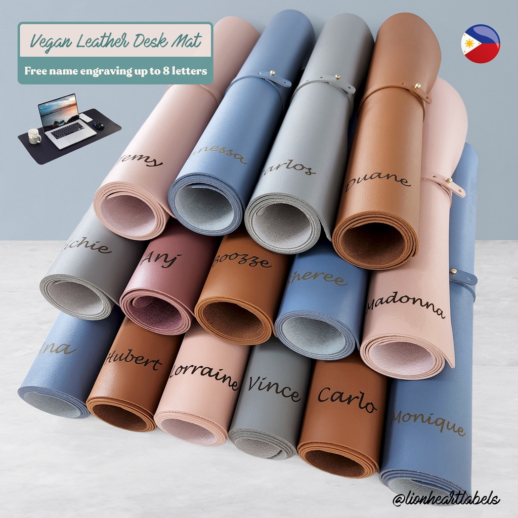 Personalized Vegan Leather Desk Mat Mouse Pad Large Thick Anti Slip ...