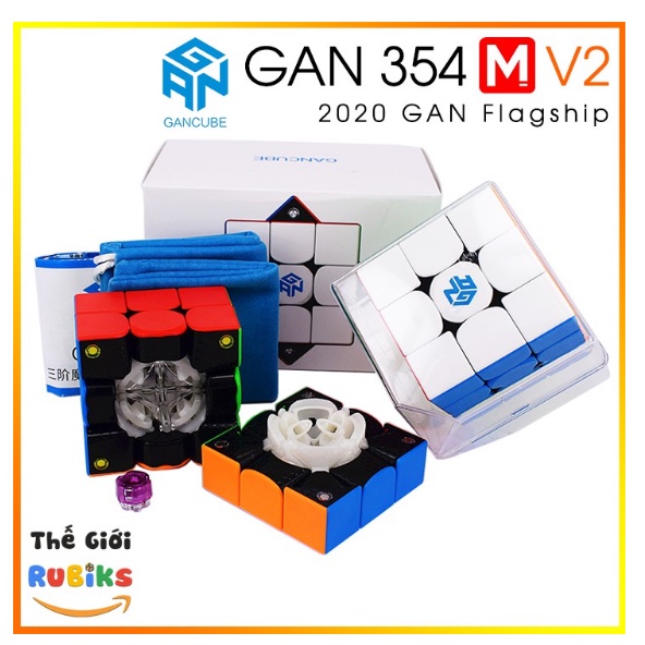 Rubik 3x3 Gan 354 M with magnet Gan cube Borderless Stickerless ...