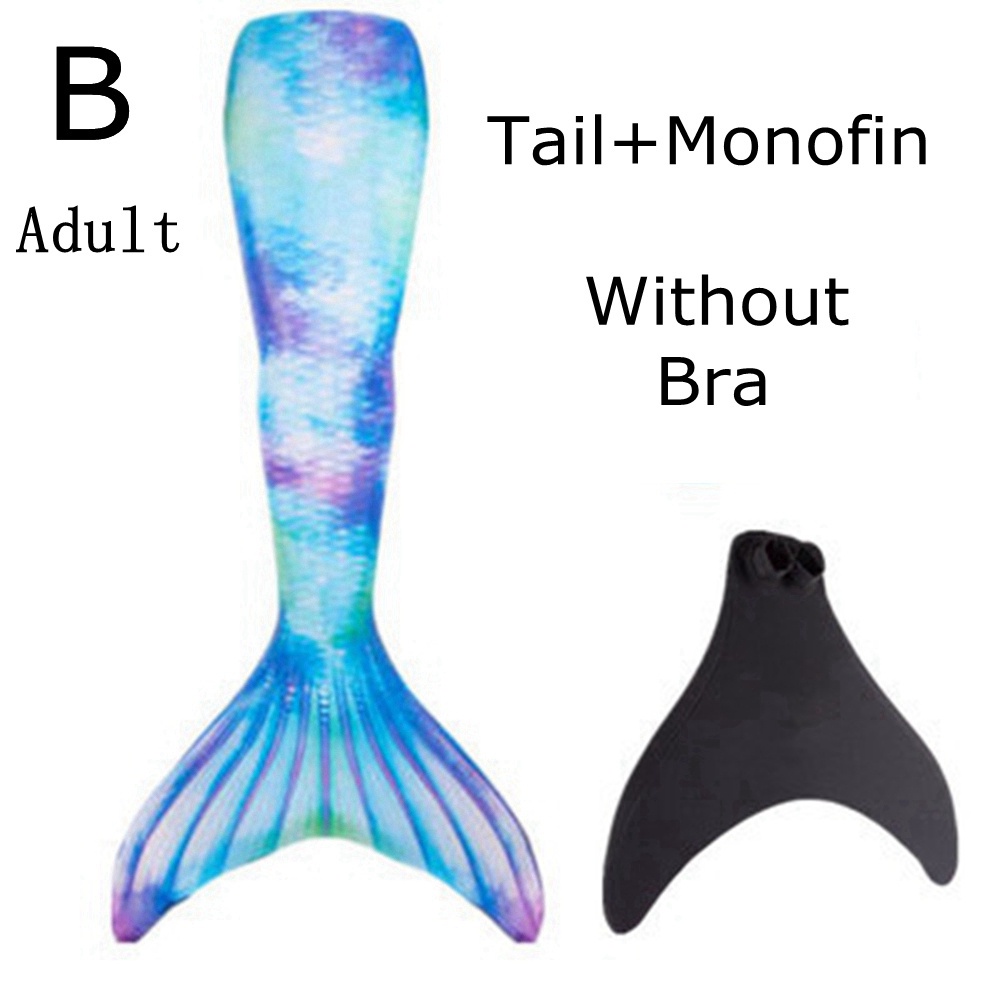 【Adult】 2Pcs Parent-Child Mermaid Costume Women Swimsuit with Monofin ...
