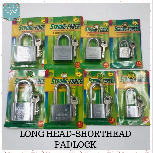 PADLOCK LONG/SHORT HEAD Heavy-duty Security Padlock (podlock ...