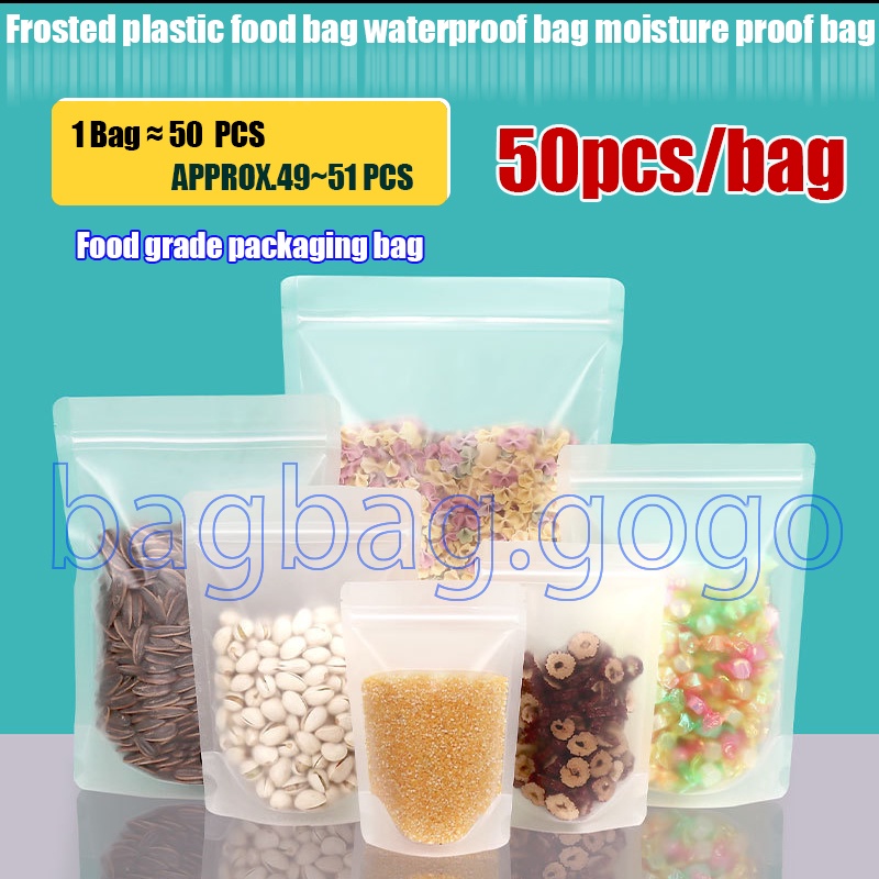 50PCS Frosted plastic food bag waterproof bag moisture proof bag ...