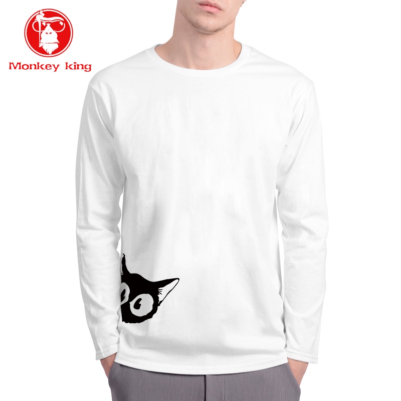 MONKEY KING COD Long sleeve plus size tshirt for men on sale print ...