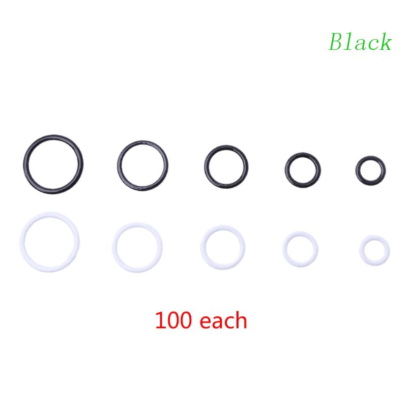 BLACK Bra O Rings100pcs Webbing Belts Buckle Metal Round Rings Kit ...