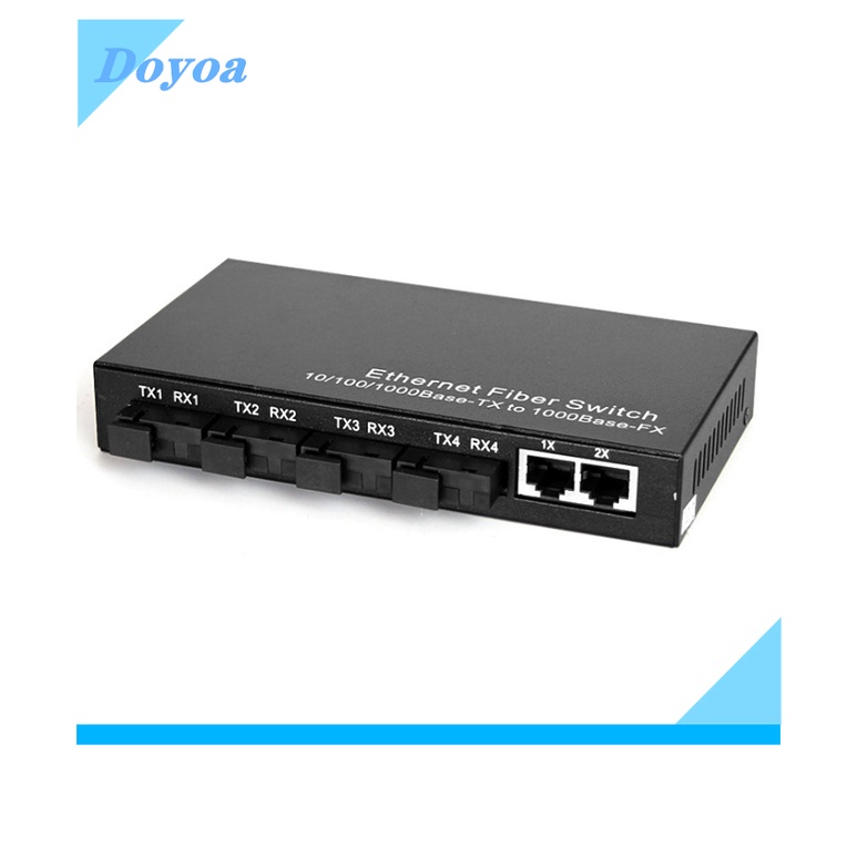 Gigabit Ethernet Switch 4 SC 2 RJ45 Fiber Optic Media converter 100 ...