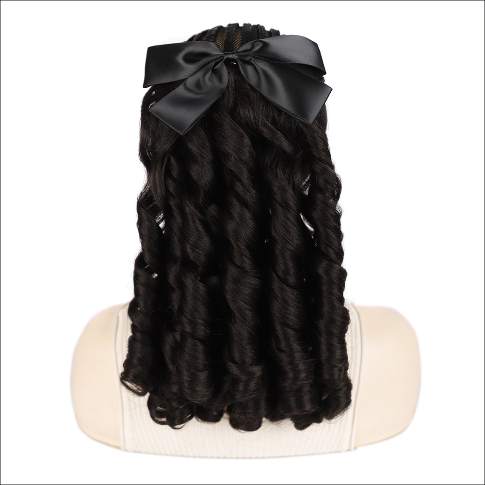 Princess Curly Wig Ponytail Cheongsam Costume Film Television Retro ...