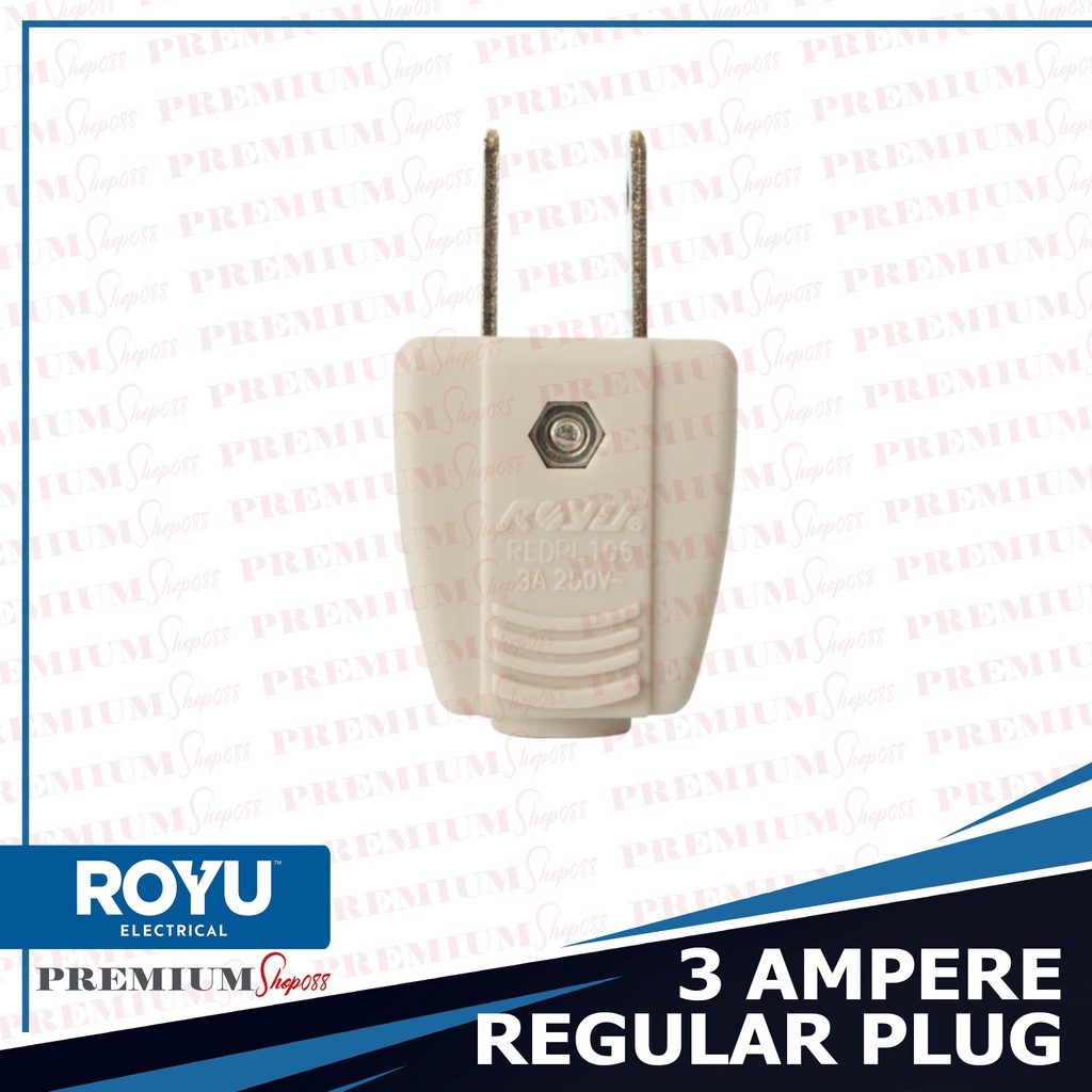 Royu Plug 3A 10A 15A Regular Heavy Duty HD with Ground Socket Tandem ...