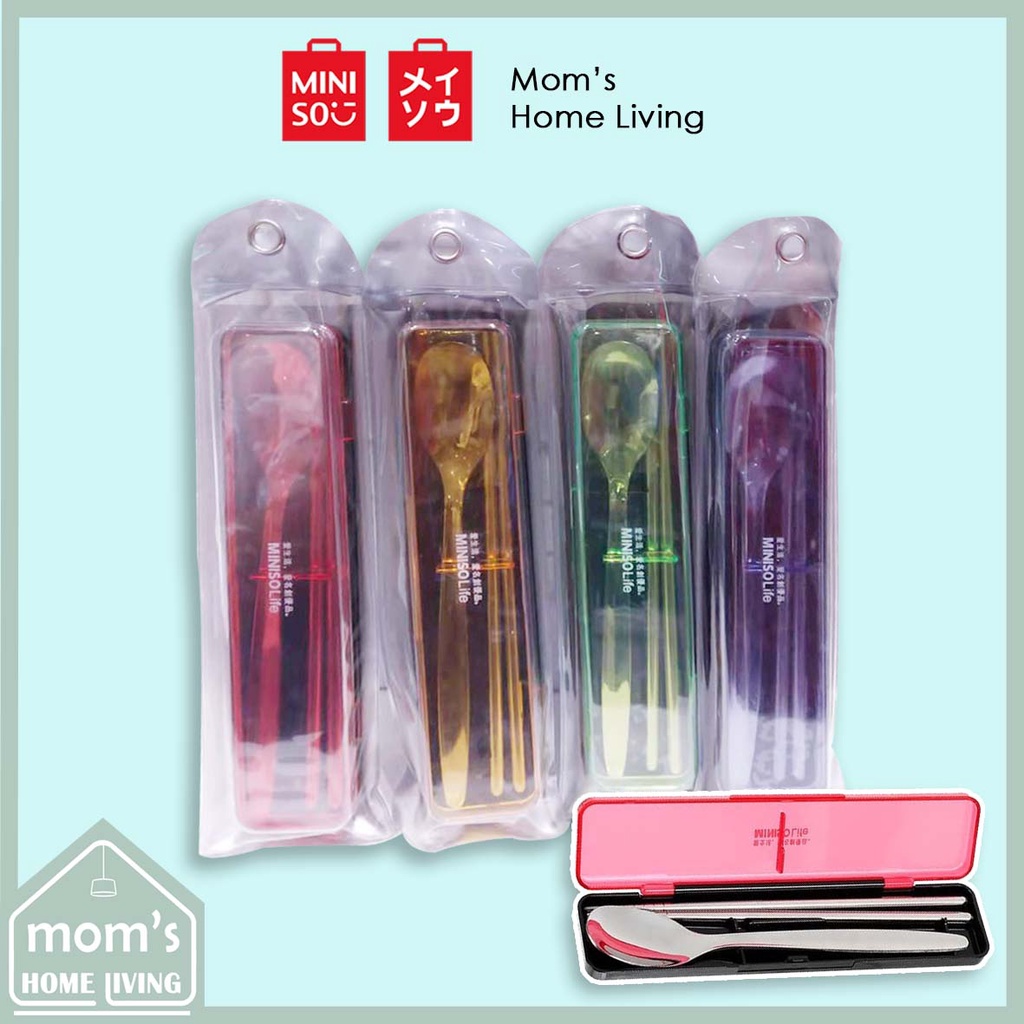 Miniso STAINLESS STEEL SPOON AND CHOPSTICKS SET (Eating Tools 1 SET ...