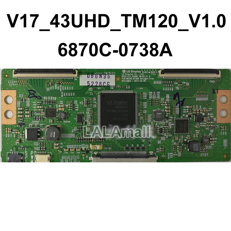 1pc TCON Board V17-43UHD-TM120-V1.0 6870C-0738A TV T-CON Logic Board ...