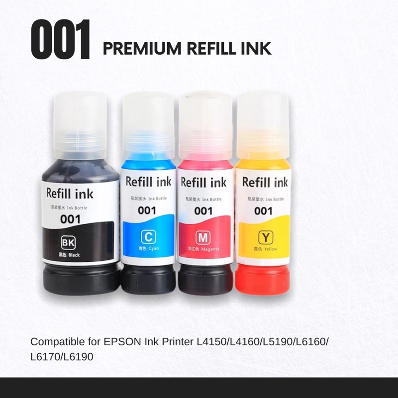 YAMIGO Refill Ink 001 Dye Compatible With L4150 L4160 L6160 L6170 ...