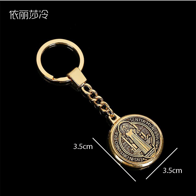 1pcs Miracle Saint Benedict Medal Pendant Keychain Ring Holder Jewelry ...