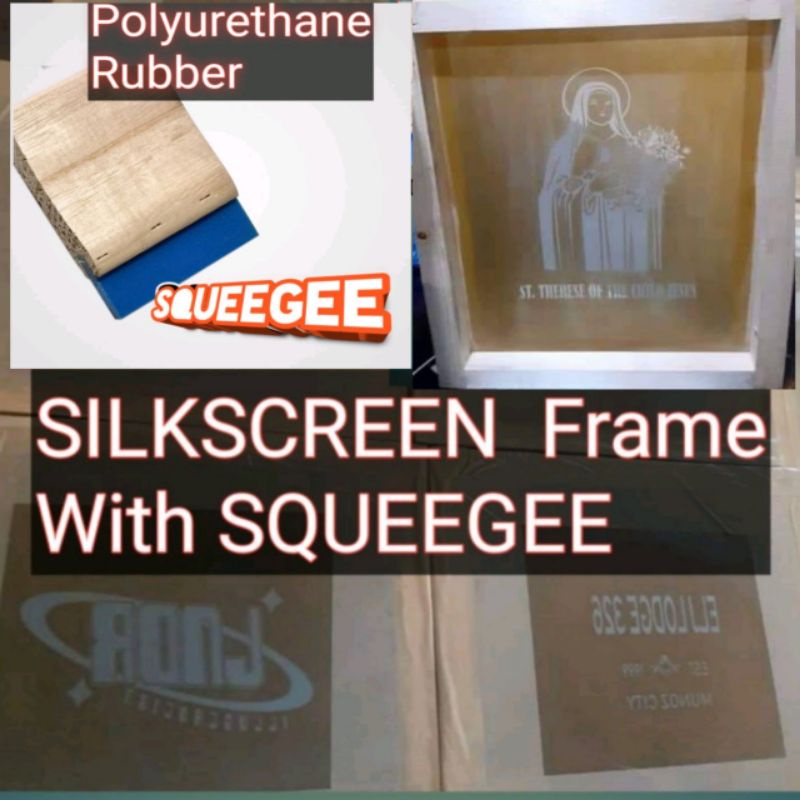 Silkscreen Frame 120mesh Ready to Use + Squeegee Wood Handle ...