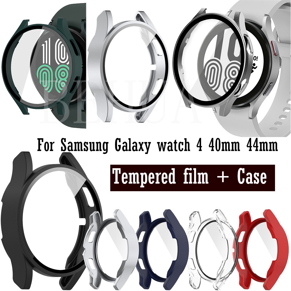 PC Glass+ Case For Samsung Galaxy watch 4 44mm 40mm Screen Protector ...