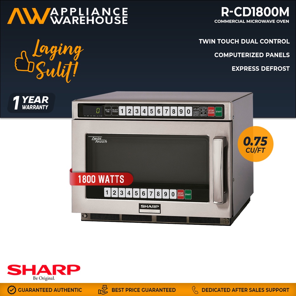 Sharp RCD1800M TwinTouch™ 1800 Watt Commercial Microwave Oven with Dual ...
