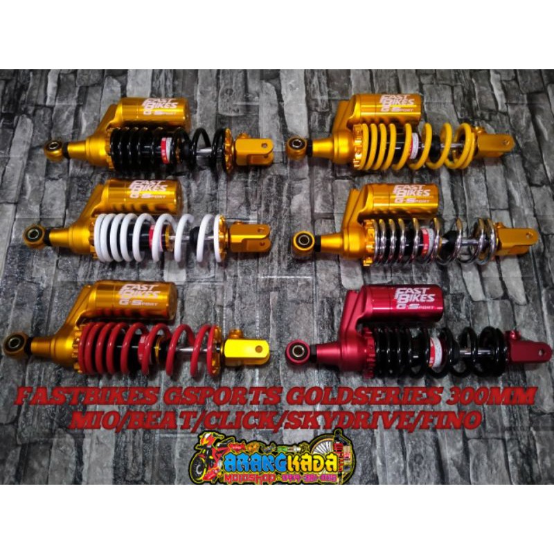 FASTBIKES GSPORTS SHOCK 300MM FOR MIO , BEAT , CLICK , SKYDRIVE , FINO ...