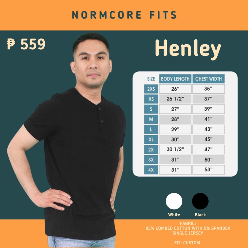 Henley-Larger Sizes - Normcore Fits | Shopee Philippines