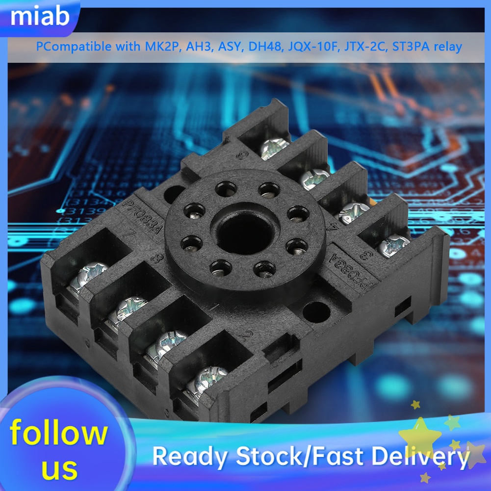 [ready Stock] Pf083a 8 Pins Power Relay Base Socket For Mk2p Ah3 Time Shopee Philippines