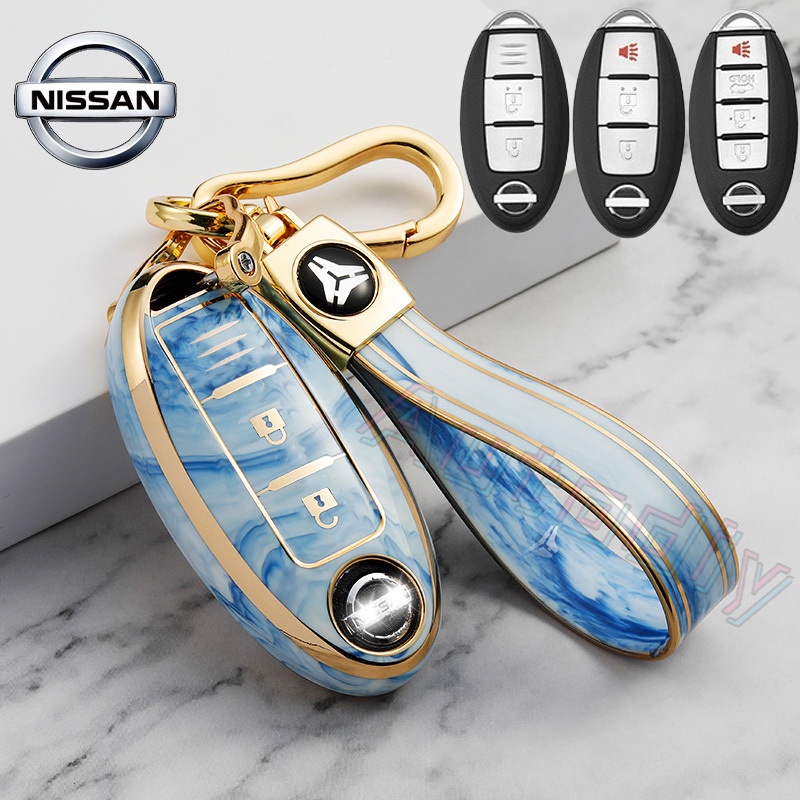 Nissan Almera Sylphy Serena Gold Edge Remote Key Cover Protector Case ...
