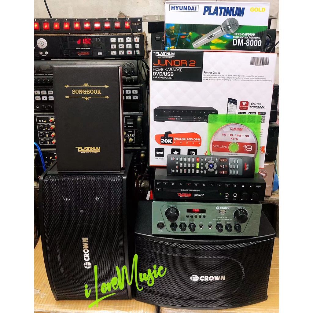 Karaoke/Videoke Set Original Crown BFA-616 and Platinum Junior 2 KS10 ...