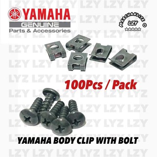 100PCS YAMAHA BODY CLIP WITH BOLT FLAIRINGS BODY BOLT SCREW NUT GENUINE ...