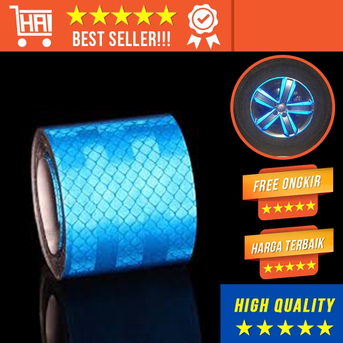 CAHAYA MATA CAT'S EYE STICKER LIGHTENING BLUE WARNING TRAFFIC NANO CAR ...