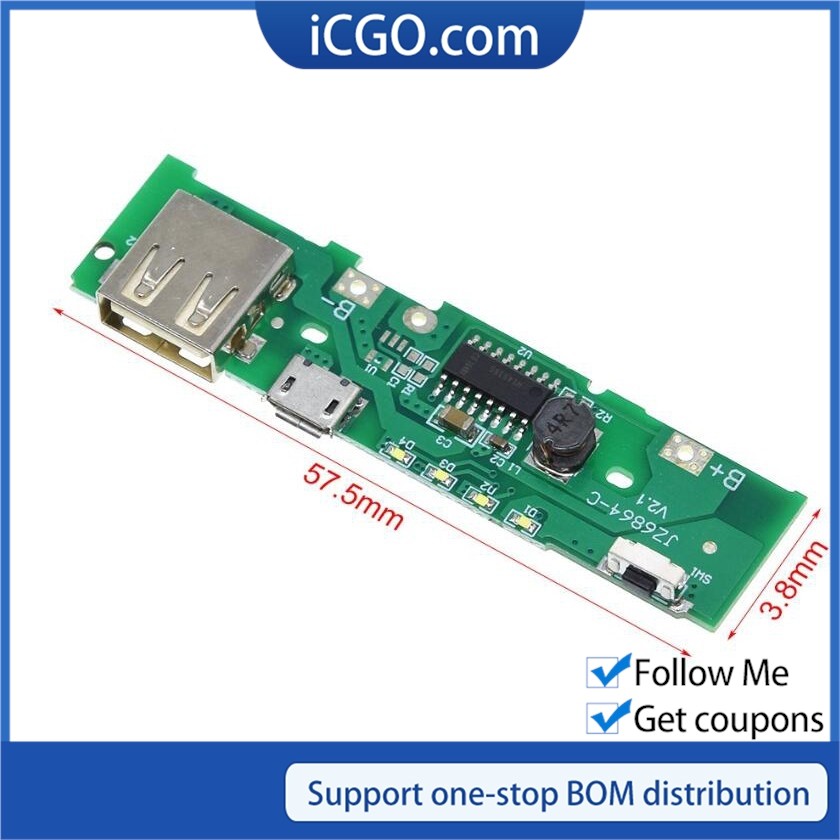 5V 1A Power Bank 18650 Charger Board Module Charging Circuit PCB Board ...