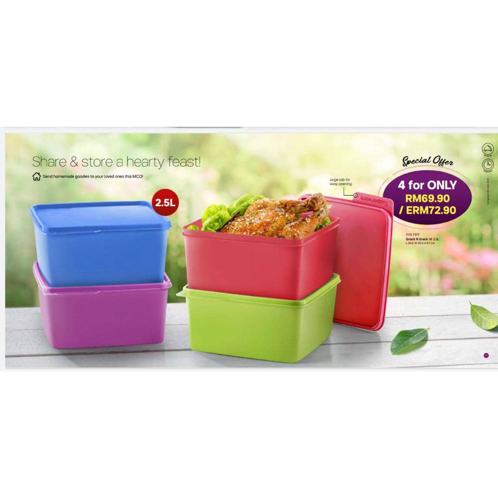 TUPPERWARE Snack N Stack 2.5L | Shopee Philippines