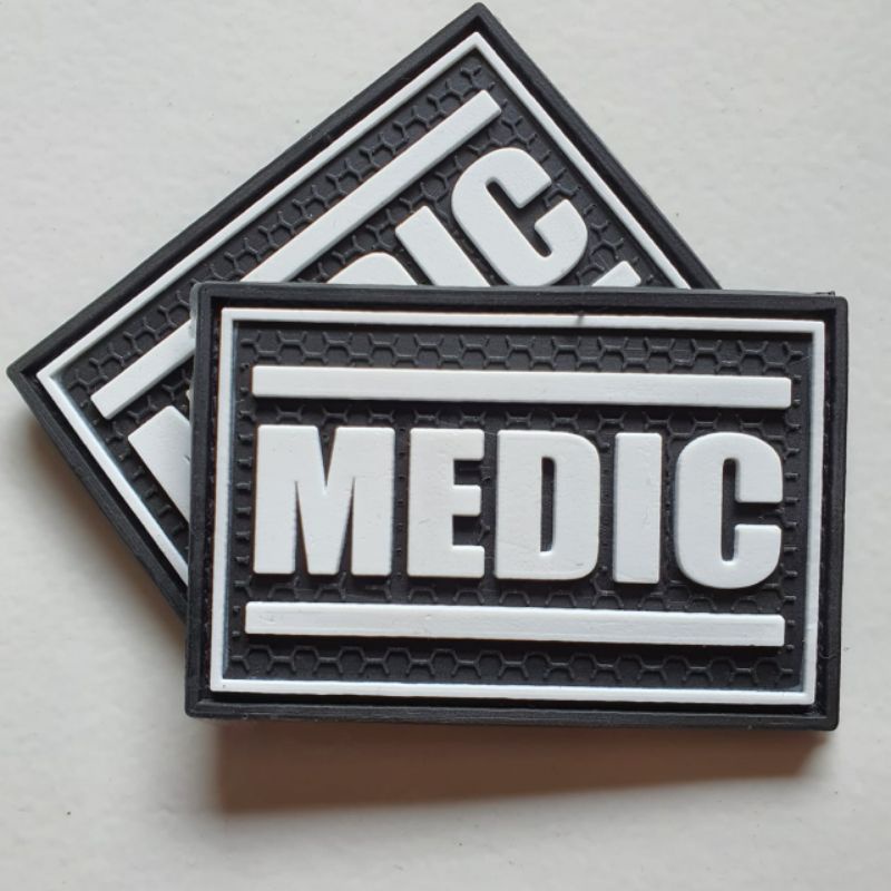 PUTIH Patch rubber logo medic Writing White - medic rubber patch ...