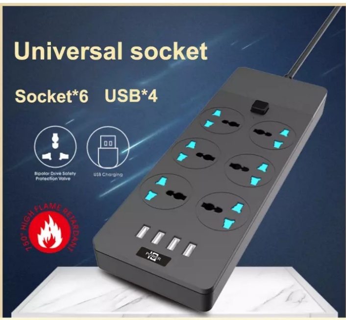 Sunsonic Tb-T12 3.1A Universal Power Socket Extension With 6 Ac Sockets ...