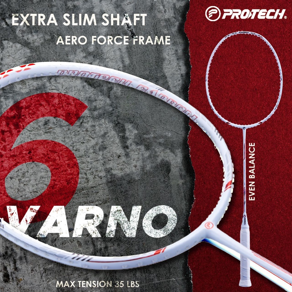 PROTECH Badminton Racket Varno 6 USTRUNG (MAX 35LBS) | Shopee Philippines
