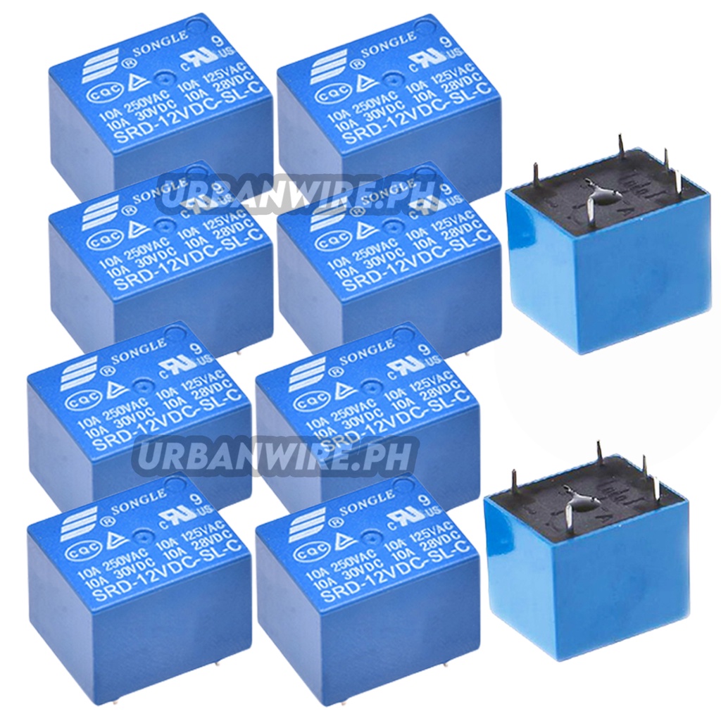 10 PCS 12V DC 10A 5 Pin Mini Power Relay SRD 12V Heavy Duty | Shopee ...