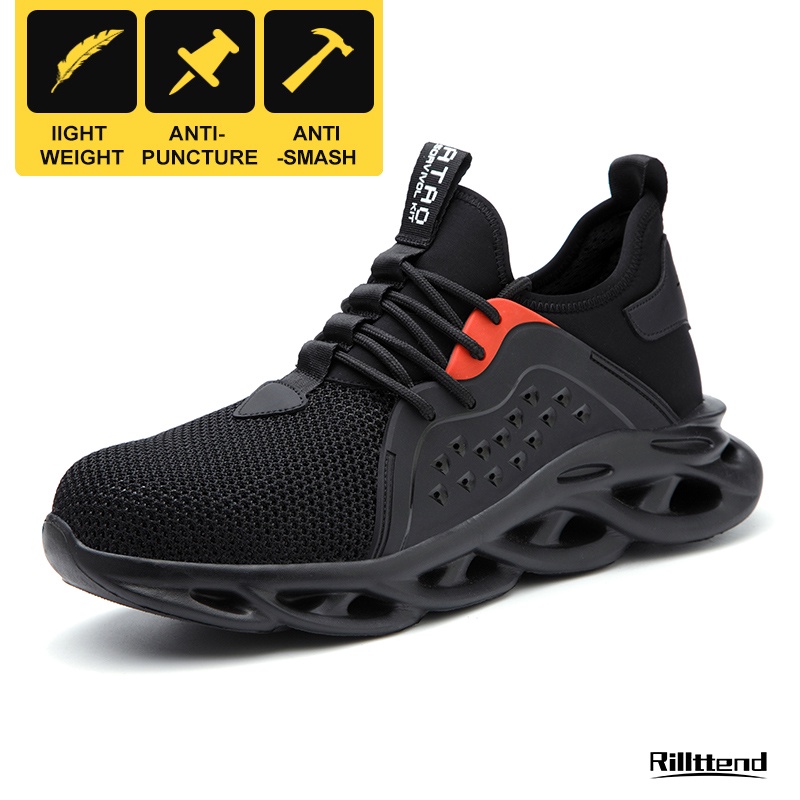 【Ready Stock】Safety Shoes Men Steel Toe Breathable Anti-smash Anti ...