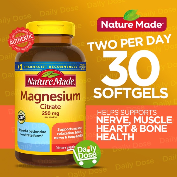 Nature Made Magnesium Citrate 250 mg., Softgels | Shopee Philippines