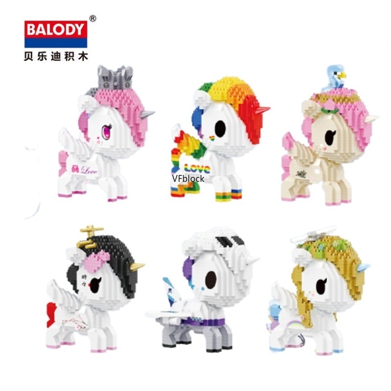 Balody Mini Blocks Cute Tokidoki Cartoon Figure Unicorn Anime Building ...