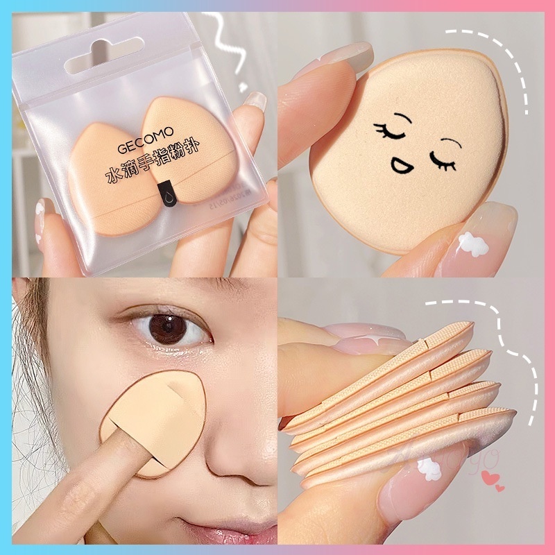 Water Drop Finger Makeup Puffs Wet Dry Dual-use Attire No Powder Mini ...