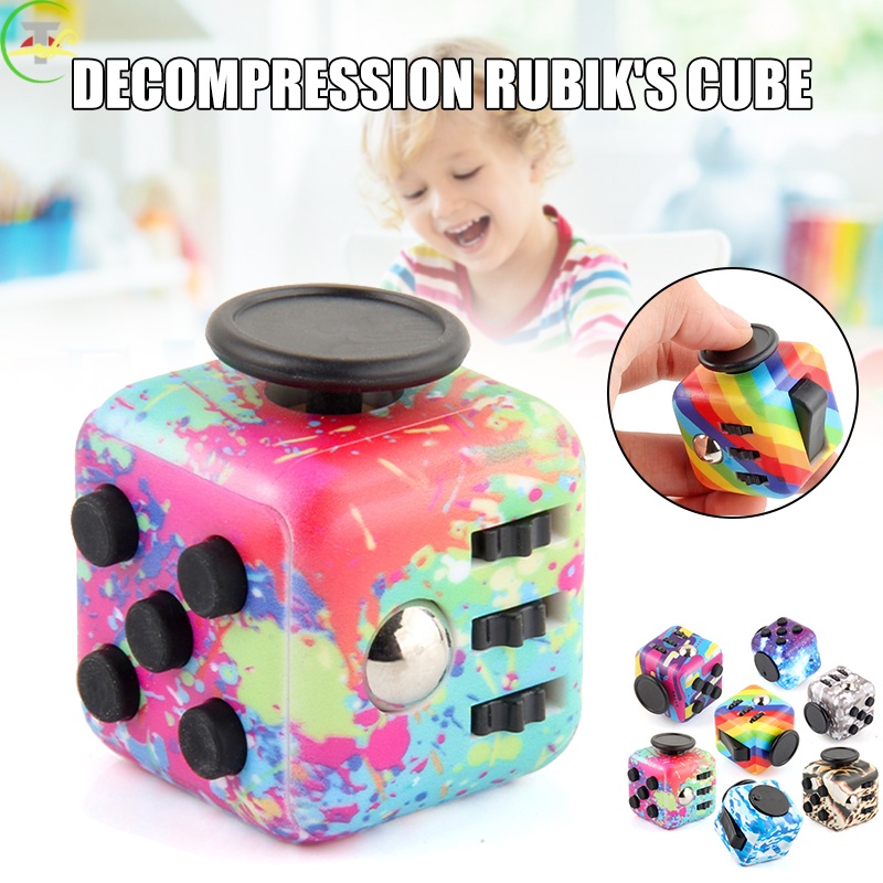 TG 6 Sides Fidget Toys Children Adults Cube Stress Anxiety Relief ...