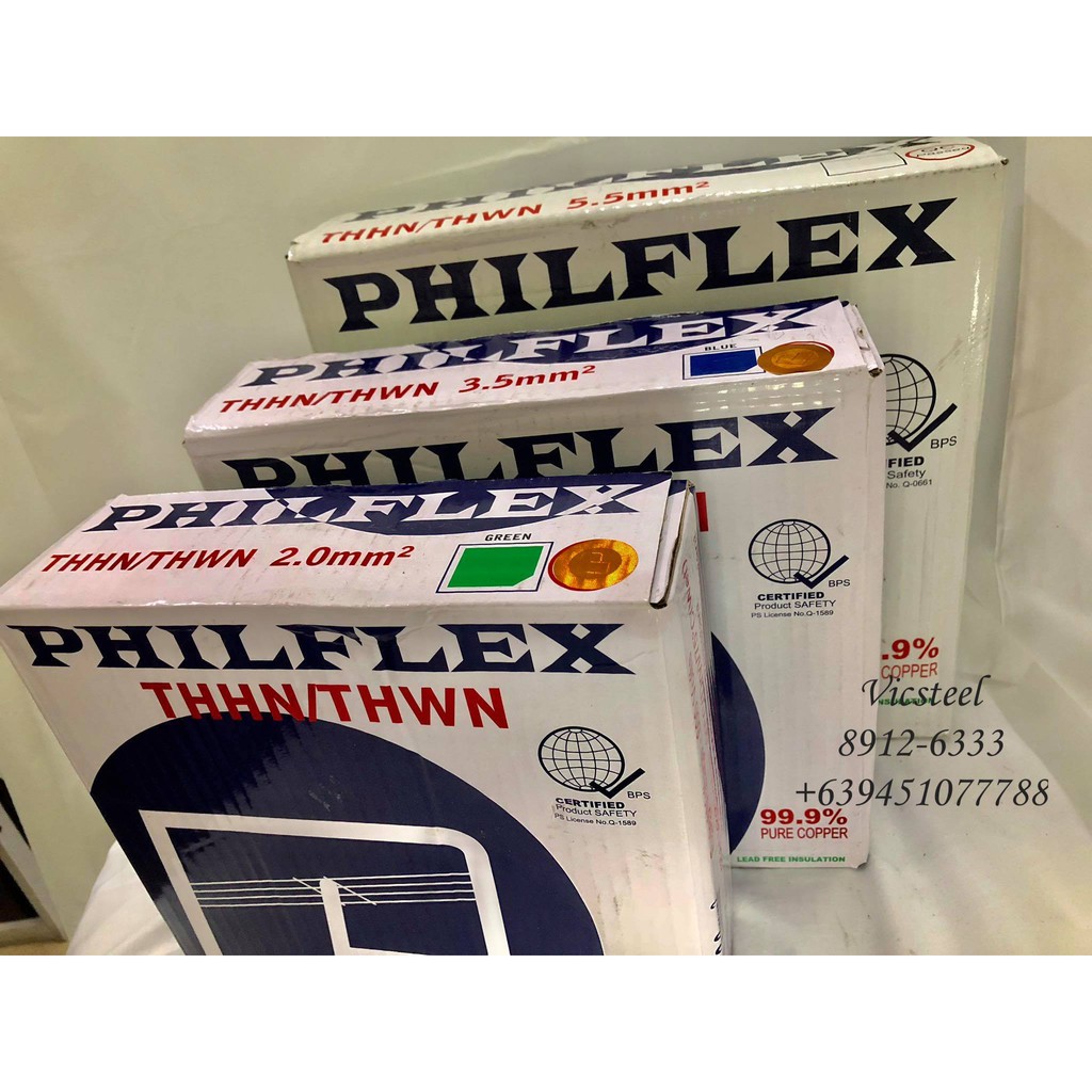 Philflex THHN Wire 2.0 mm2 3.5 mm2 5.5 mm2 stranded 150 meters | Shopee ...