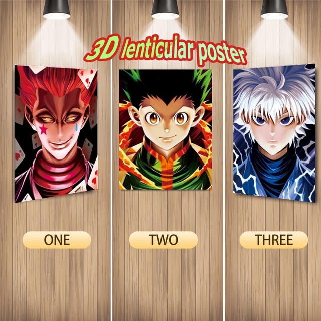 Hunter X Hunter Wall Poster 3D Flip Gradient Poster Anime Lenticular ...