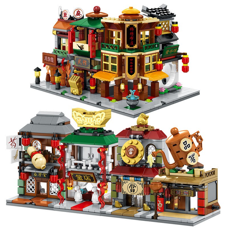 SEMBO Blocks Style Mini Store Model Bricks Micro street Shop Kids ...