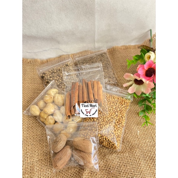 25-50gr | Various Economical Spices | Cinnamon Coriander Cumin Pepper ...