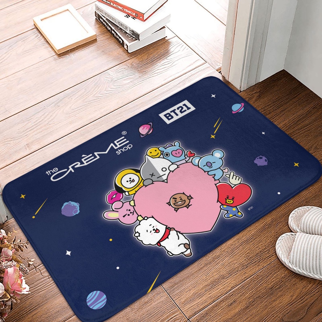 BTS BT21 Personalized Custom Door Mat 24" X 16" Indoor Outdoor Entrance ...