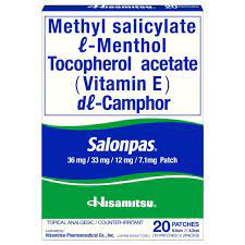 SALONPAS 20 Patches (Methyl Salicylate, E menthol, Tocopherol Acetate ...