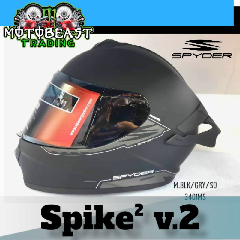 SPYDER Spike² v.2 Fullface Helmet with Free Extra Clear Visor | Shopee ...