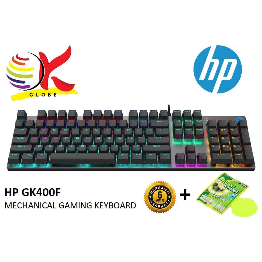 HP GK400F WIRED MECHANICAL GAMING RGB KEYBOARD WITH BLUE SWITCH , ANTI ...