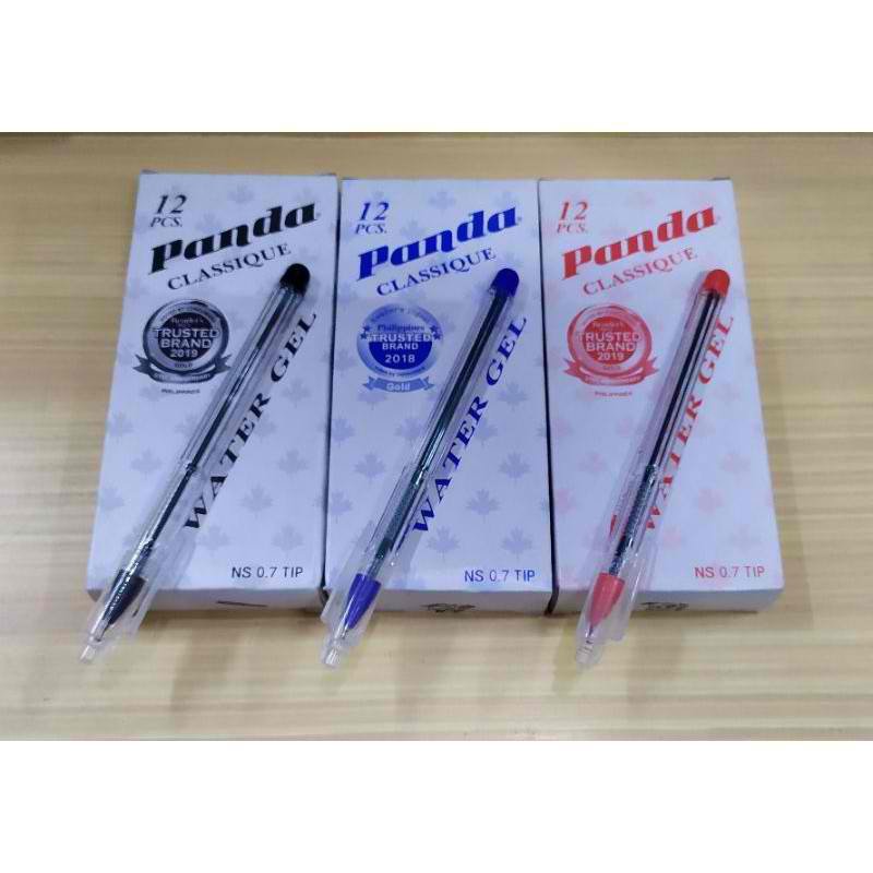 12pcs panda black ballpen Gel pen ballpoint pen student exam stationery ...