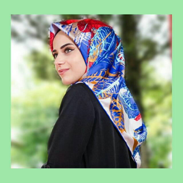 MERAH Original Türkiye broken white blue red hijab, original istanbul ...