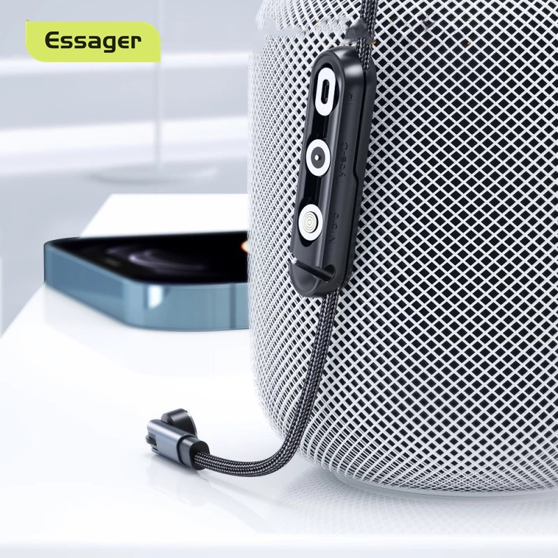 Essager 2 in 1 Magnetic Cable Micro USB Type C iP Plug Case Portable ...