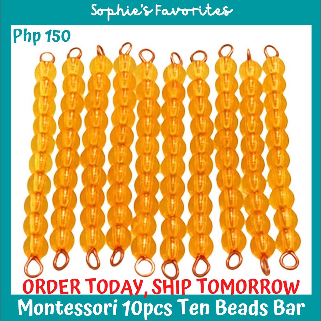 Montessori 10pcs Ten Beads Bar Bead Bar Counting Beads for Kids Math ...