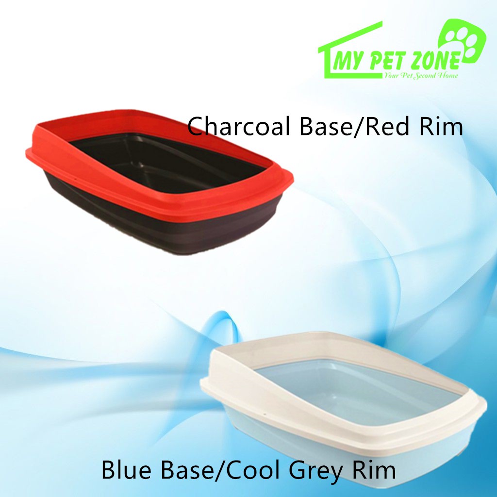 Cat Love Rimmed Litter Pan With Removable Rim (Large) / Litter Box ...