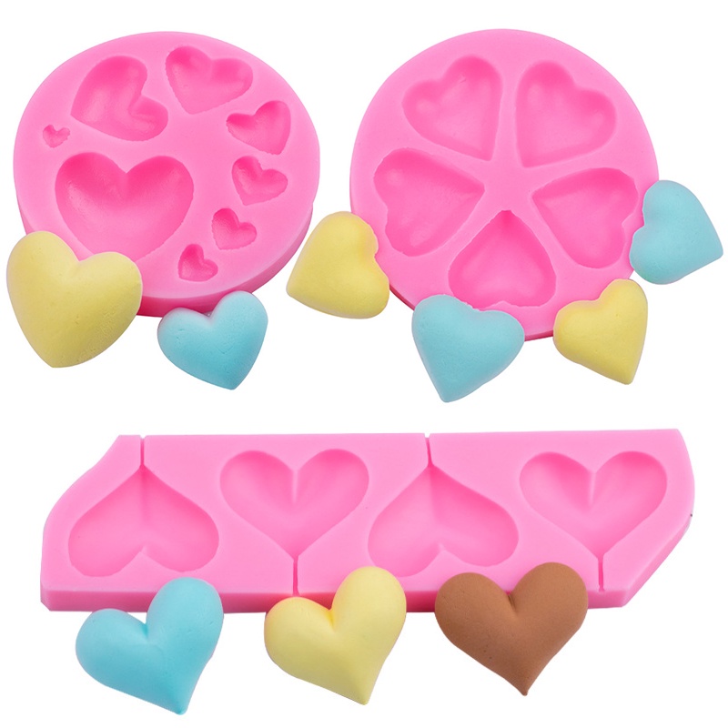 Various Love Heart Shape Silicone Cake Mold DIY Baking Silicone Mould ...
