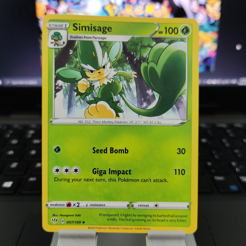 Simisage | Darkness Ablaze 7/189 | Pokemon Trading Card | Shopee ...
